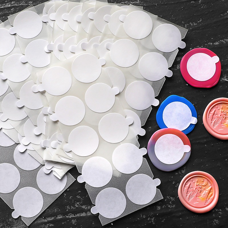 10/50PCS Seal Wax Stamp Stickers Self Adhesive Double Sided Round ...