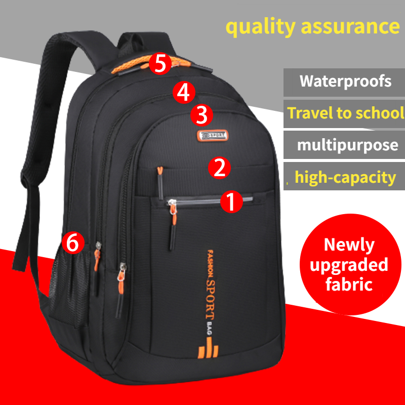 Backpack Men's Oxford Cloth Backpack High Capacity Junior High School ...