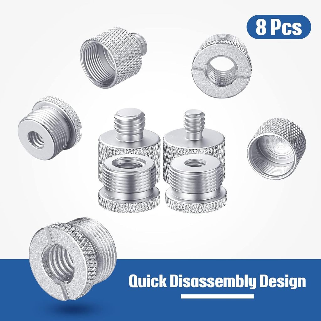 8 Pcs Mic Stand Adapter Microphone Adapter, 5/8 Female to 3/8 Male and ...