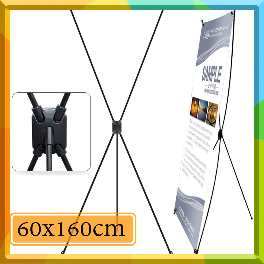 60cm x 160cm Tripod Collapsible X Stand Banner Instant Floor Poster, Lightweight, Collapsible ...