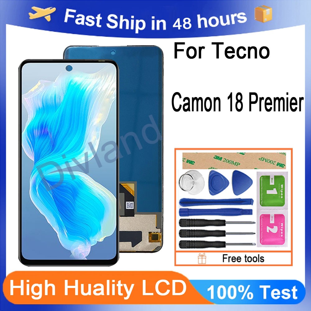 Original AMOLED Tecno Camon 18 Premier CH9 CH9n LCD Display Touch Screen Digitizer Replacement ...