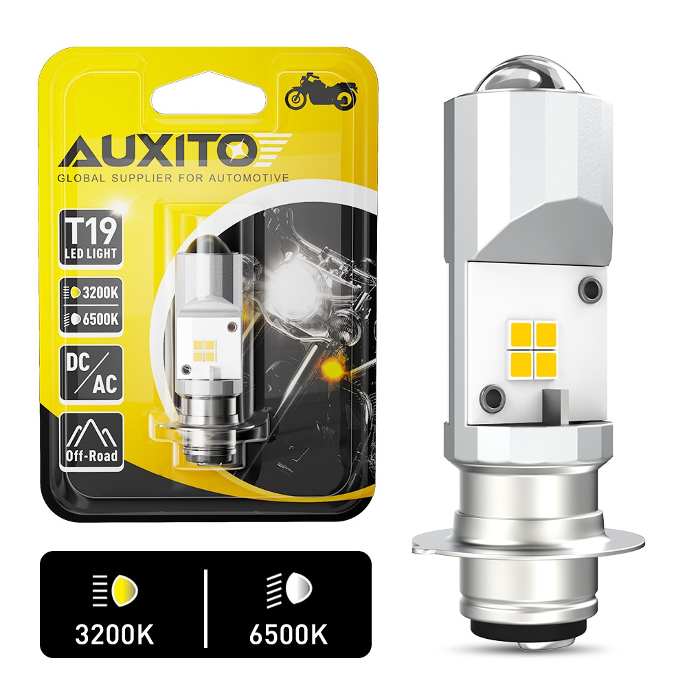 AUXITO 1PCS T19 P15D H4 LED Motorcycle Headlight Dual Color 3200K 6500K White 9-30 V | Shopee ...