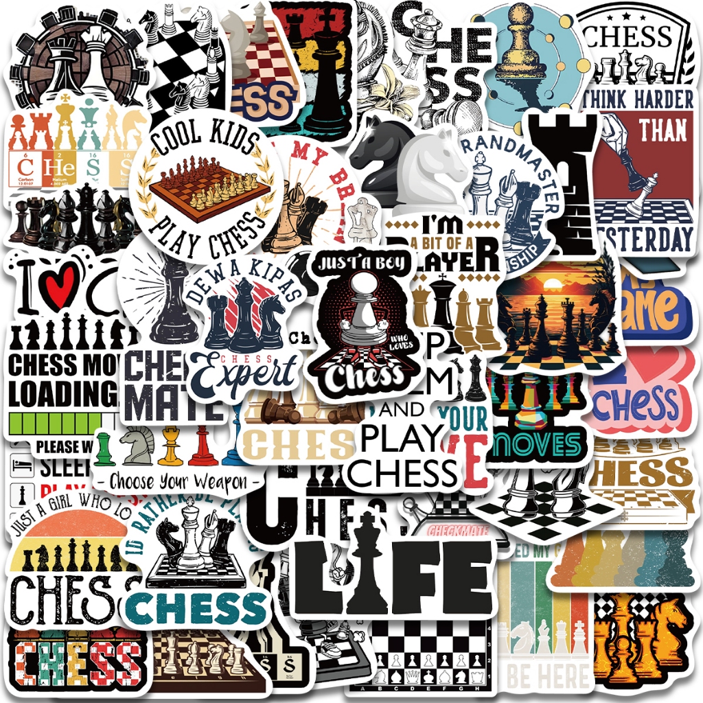 50 pcs Chess Game Stickers Graffiti Cartoon Skateboard Waterproof ...
