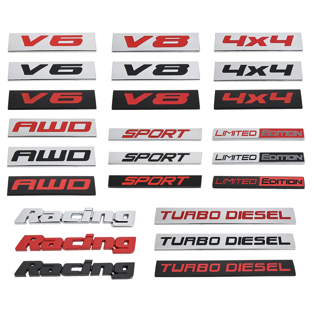 3D Emblem Zinc Alloy Car Sticker 4X4 V6 V8 AWD LIMITED EDITION RACING ...