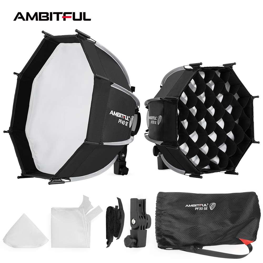 AMBITFUL PF30/PF40 30cm /40cm mini Speedlite Portable Octagon Umbrella ...