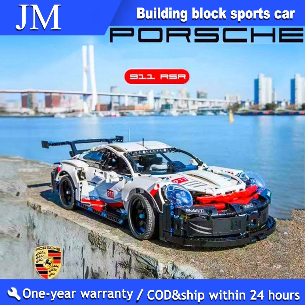 Porsche 911 RSR Building Blocks Racing Car Bricks Toys Big Size Model ...