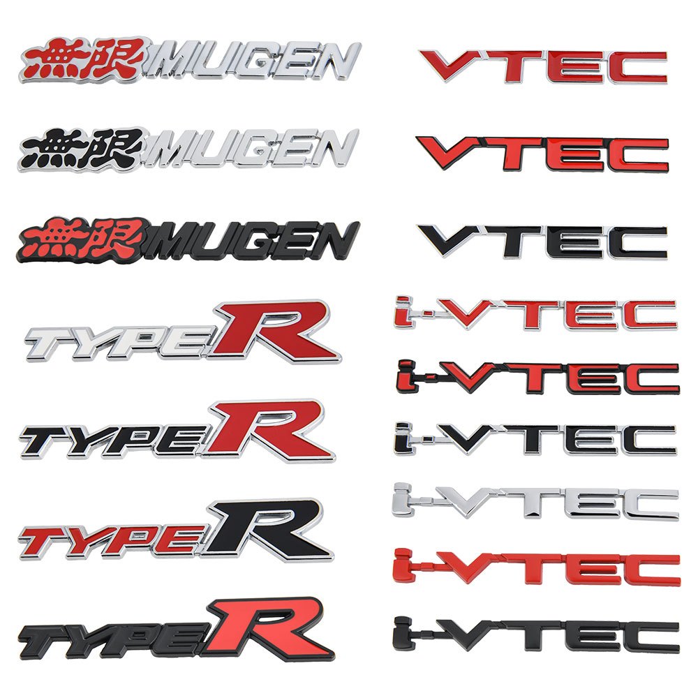 Zinc Alloy 3d Emblem Car Sticker Mugen Vtec I Vtec Type R Badge Decal