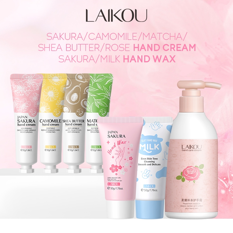 LAIKOU Hand Cream 30g [Sakura / Camomile / Shea Butter / Matcha ...