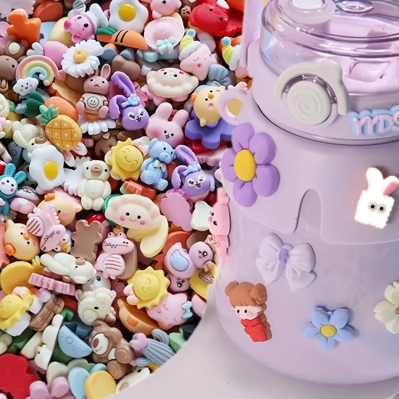 3D water cup kettle sticker accessories Cute Cartoon 3D Soft Rubber ...