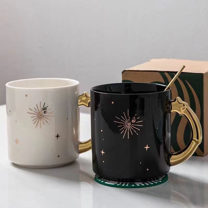 [FOR UR] Starbucks Cup Ceramic Mug Starry Sky Firework Coffee Couple ...