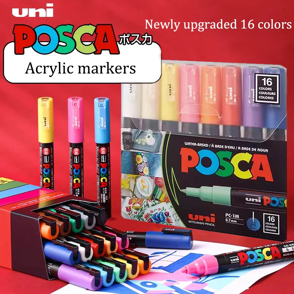 UNI POSCA Marker Pen PC-1M PC-3M PC-5M Poster Graffiti Marker ...
