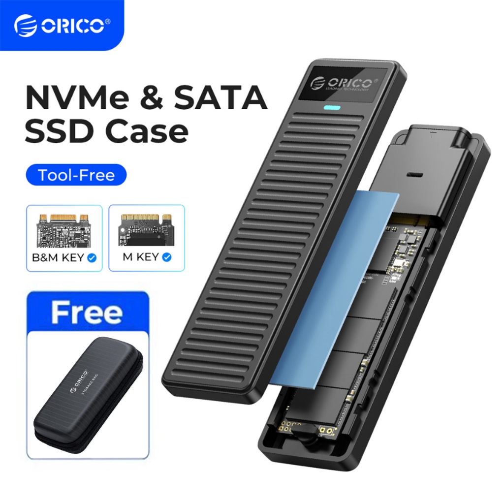 ORICO M.2 NVMe SSD Enclosure mSATA SSD Case 10Gbps USB 3.2 Gen2 M2 ...