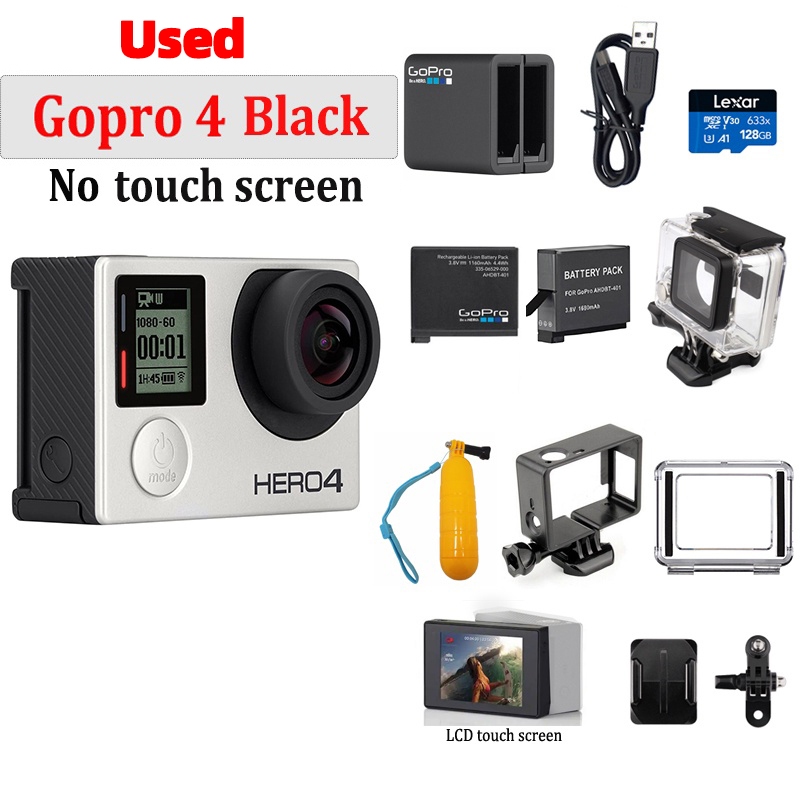 GoPro HERO 4 Black Sports Camera For Vlog 4K GoPro 4 Silver Action ...