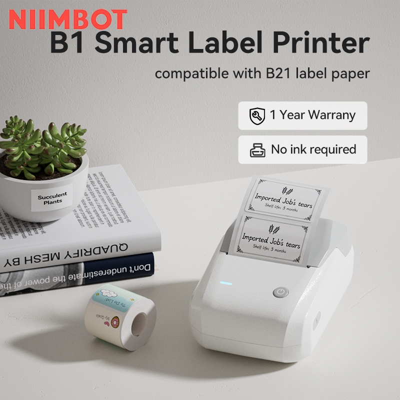 Niimbot B1 Label Printer Portable Bluetooth Smart Label Inkless Label 