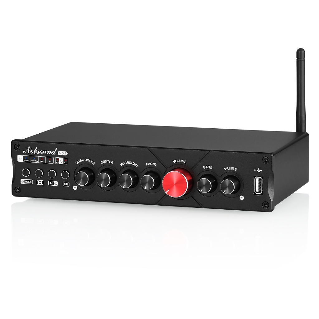 Nobsound M5.1 HiFi 5.1 Channel Amplifier w/Bluetooth COAX/OPT/USB Home ...