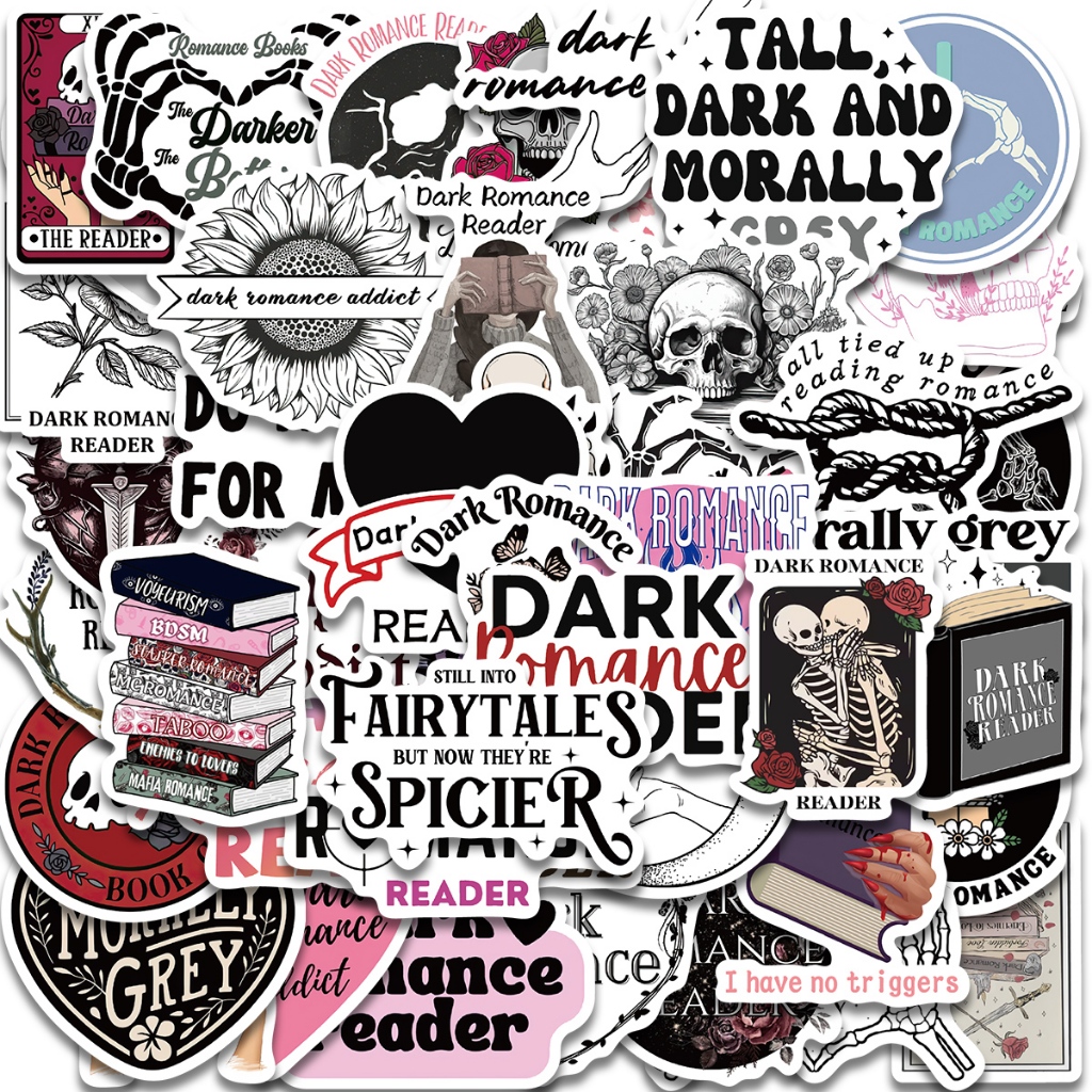 50 pcs Dark Romance Reader stickers Graffiti Cartoon Skateboard ...