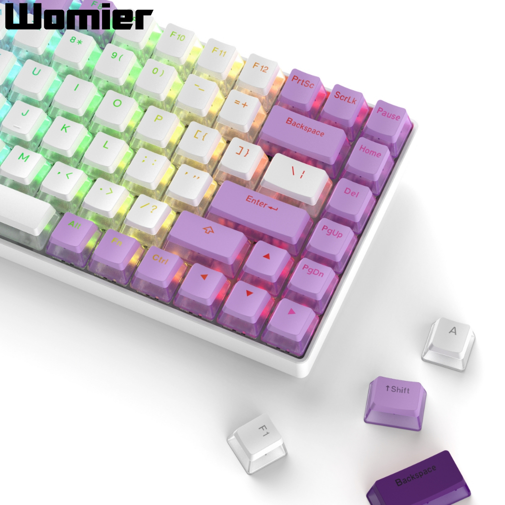 WOMIER 165 Keys Double-shot Pudding Keycaps OEM Profile Shine Through ...