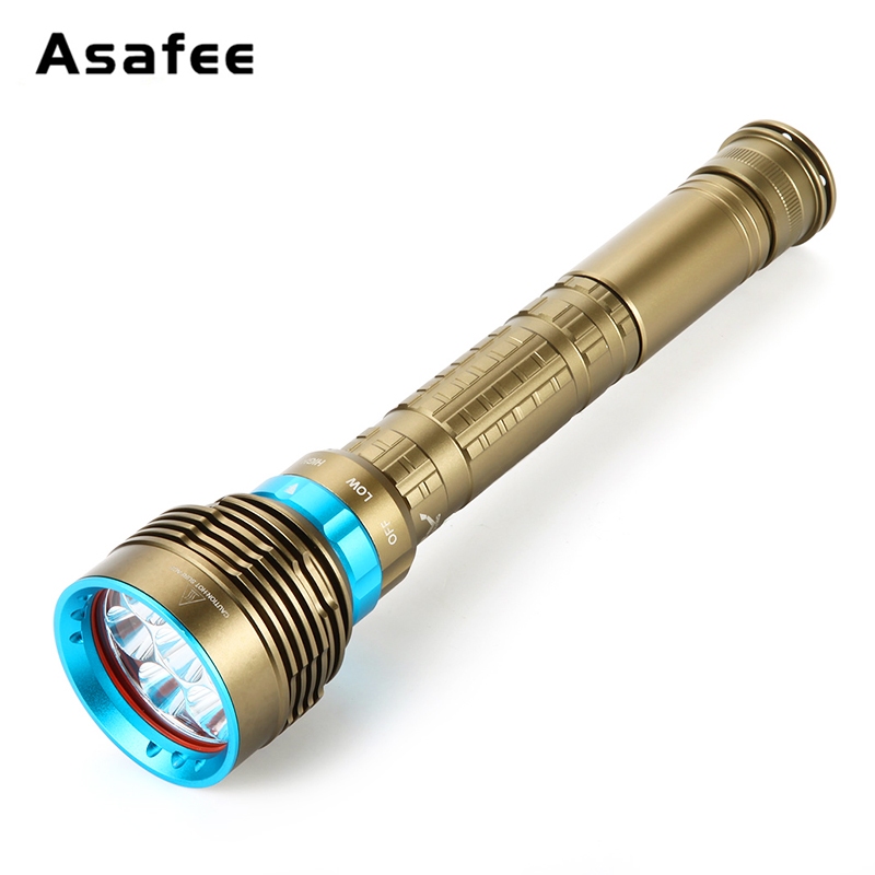 Asafee DX7 Diving Scuba Flashlight 5600LM 7*T6 LED White Light Ultra ...