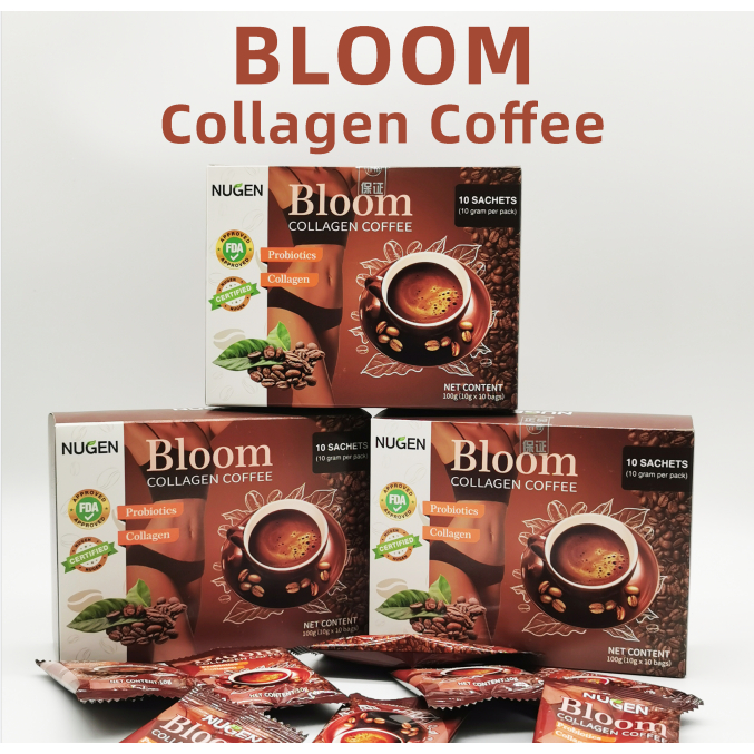 Bloom Collagen Coffee NUGEN Collagen Original 100% Robusta Coffee Anti ...