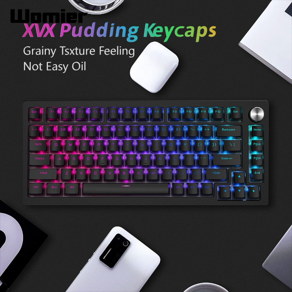 WOMIER 165 Keys Pudding Keycaps Full Set PTB Keycap OEM Profile Double ...