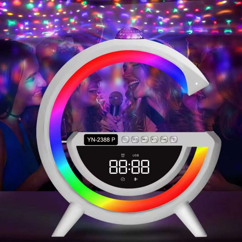 Wake Up Light Alarm G Shape Light Up LED Speaker With Alarm Clock And ...