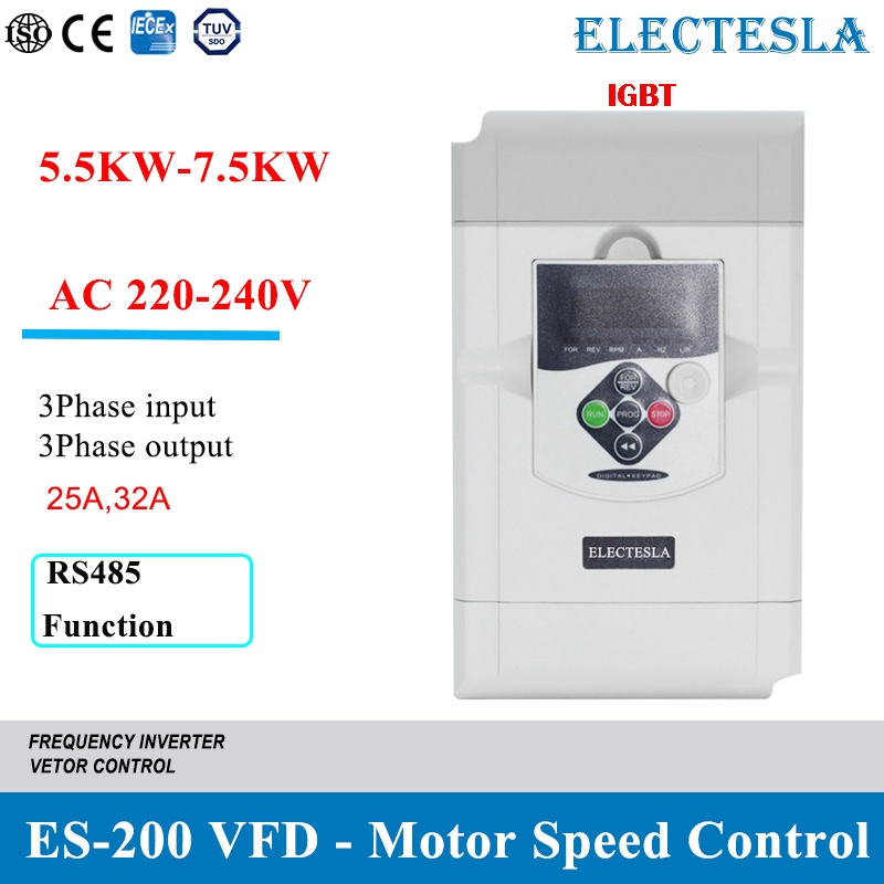10HP 220V three-phase VFD frequency inverter AC drive heavy-duty motor ...