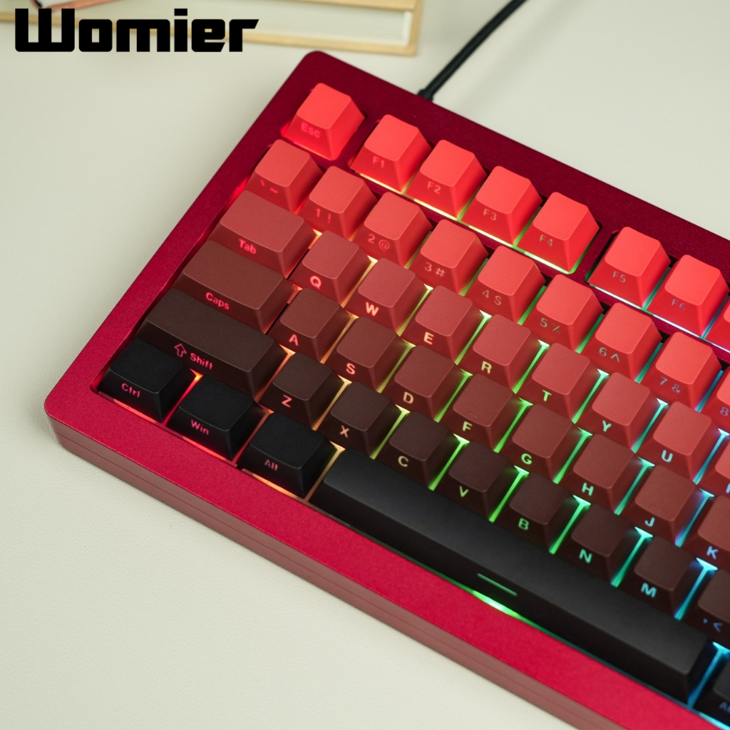 WOMIER 136 Keys Double Shot PBT Keycaps Shine-through Side Printed ...