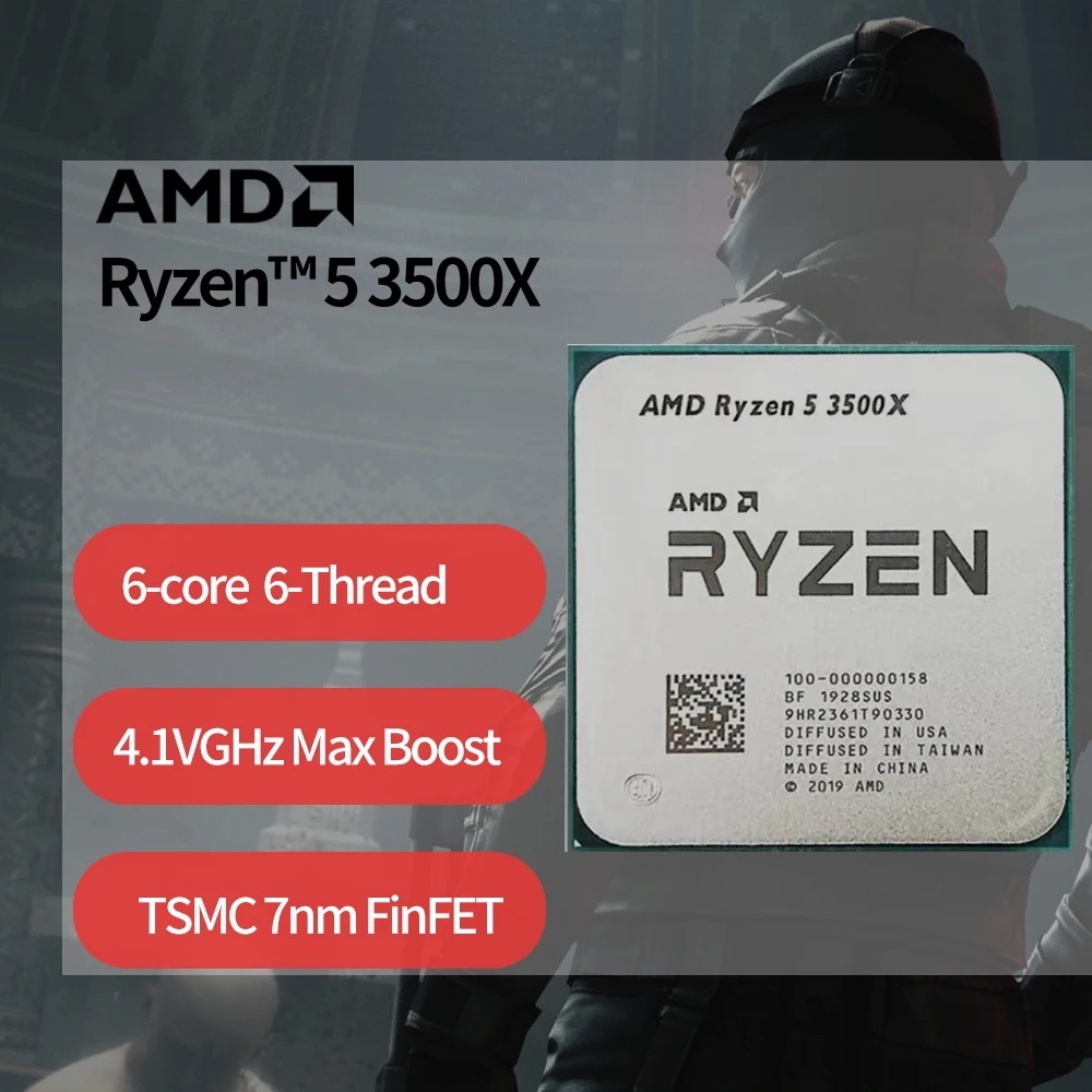 AMD Ryzen 5 3500X R5 3500X 3.6 GHz Six-Core Six-Thread CPU Processor 7NM 65W L3=32M 100 ...