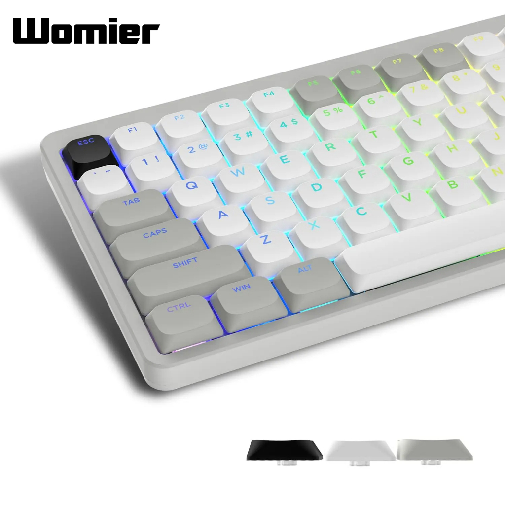WOMIER 143 Keys PBT Low Profile Keycaps Shine Through RGB Backlit Key ...