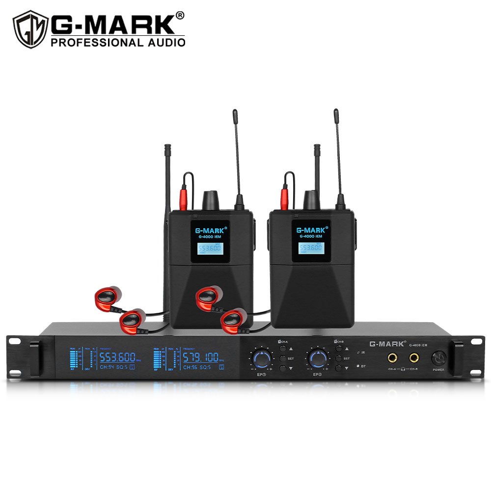 In Ear Monitor System G-MARK G4000 IEM UHF Wireless Stage Return With ...