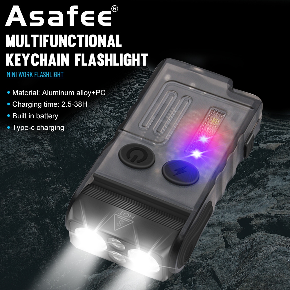 Asafee V20 EDC LED Keychain Light High Power Mini Flashlight 1000LM ...