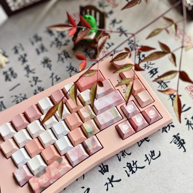 【Keycap Only】Tulip Side Engraved Shine Through Keycap 139 Keys Cherry ...