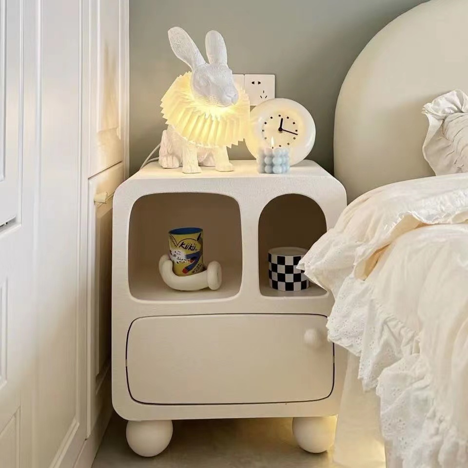 French Cream Style Bedside Table Simple Locker Bedroom Small Bedside ...