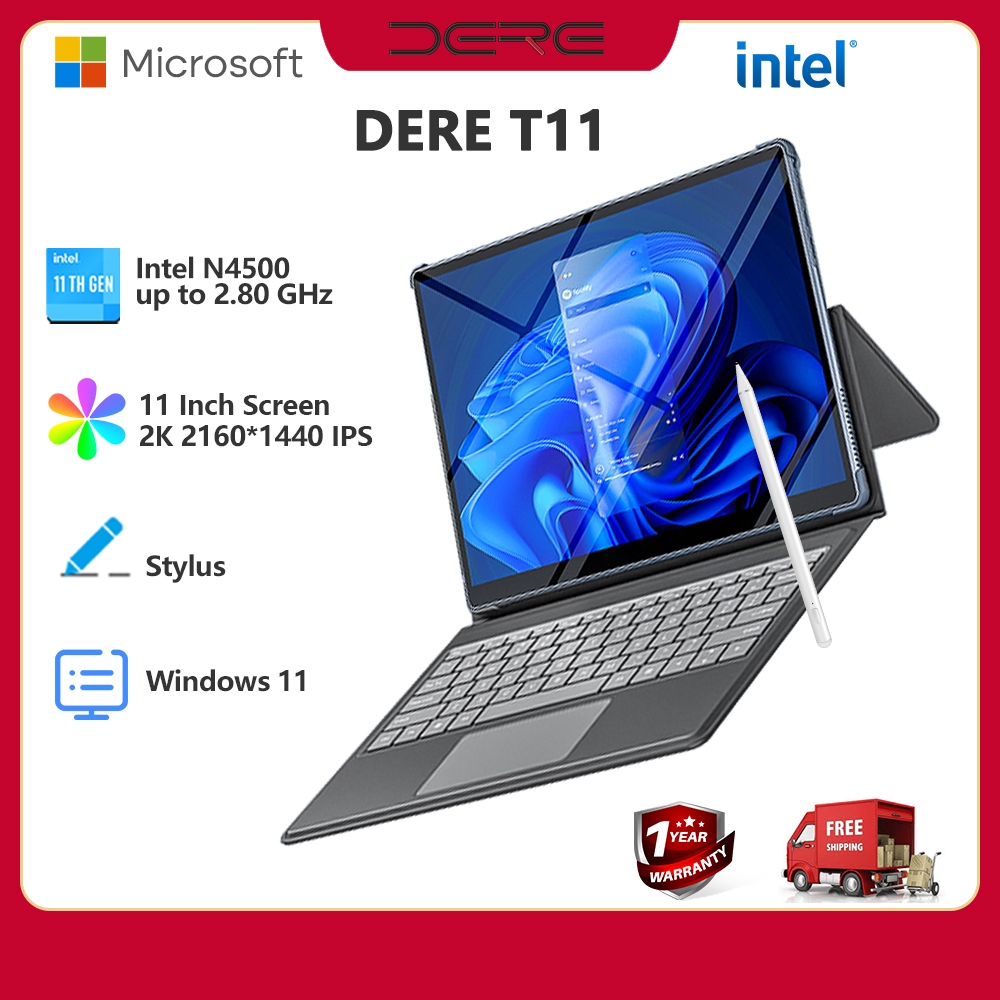 DERE T11 Laptop Touch Screen Laptop 11" 2K IPS Touch Screen 16GB RAM ...