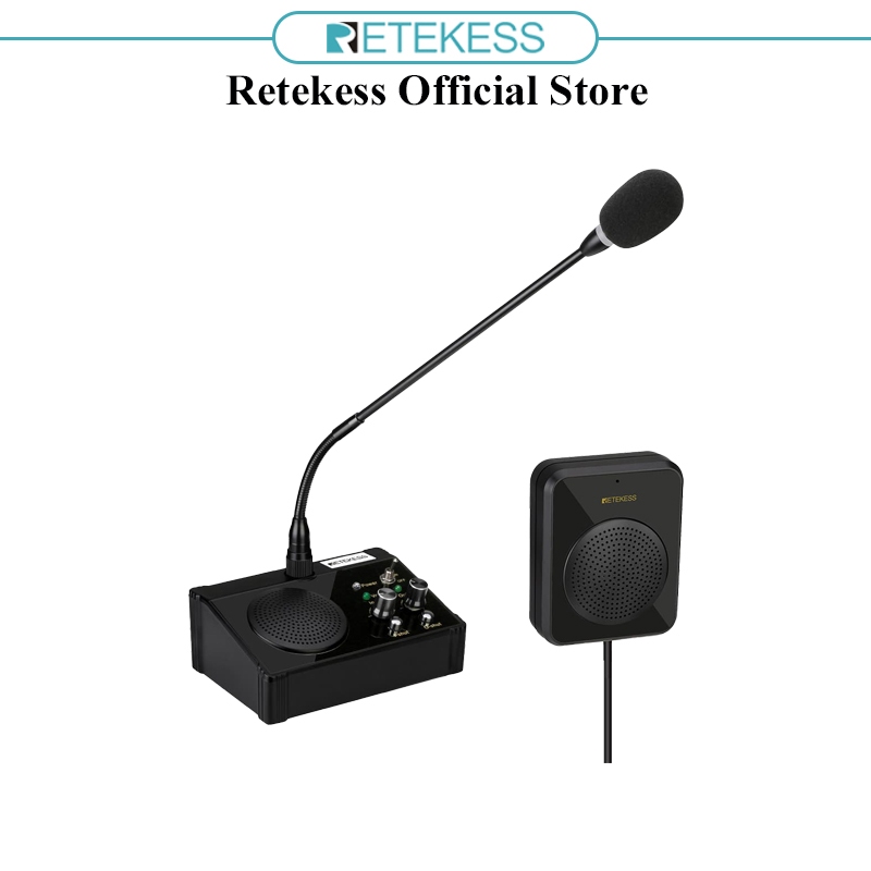 Retekess TW106 Window Speaker Dual-Way Intercom System for Bank School ...