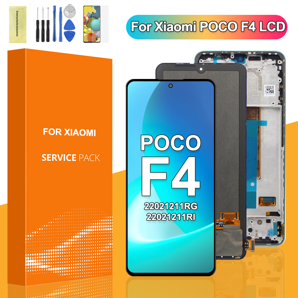AMOLED For Xiaomi Poco F4 22021211RG LCD Display Touch Screen With Frame Digitizer Assembly ...
