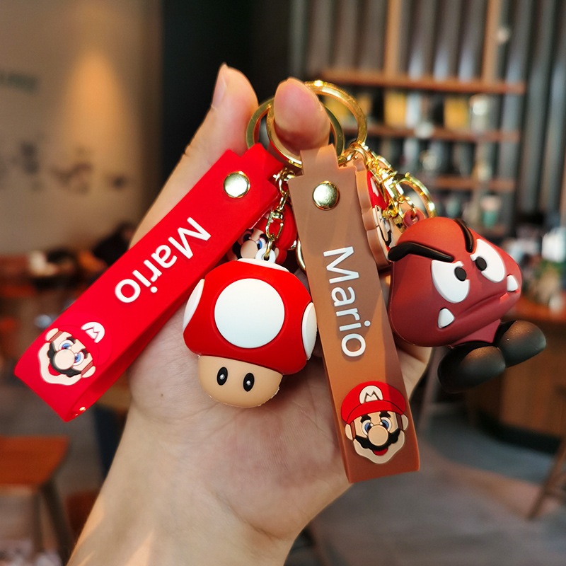 5 Style Nintendo Super Mario Bros. Key Chain Luigi Mario Mushroom Yoshi ...
