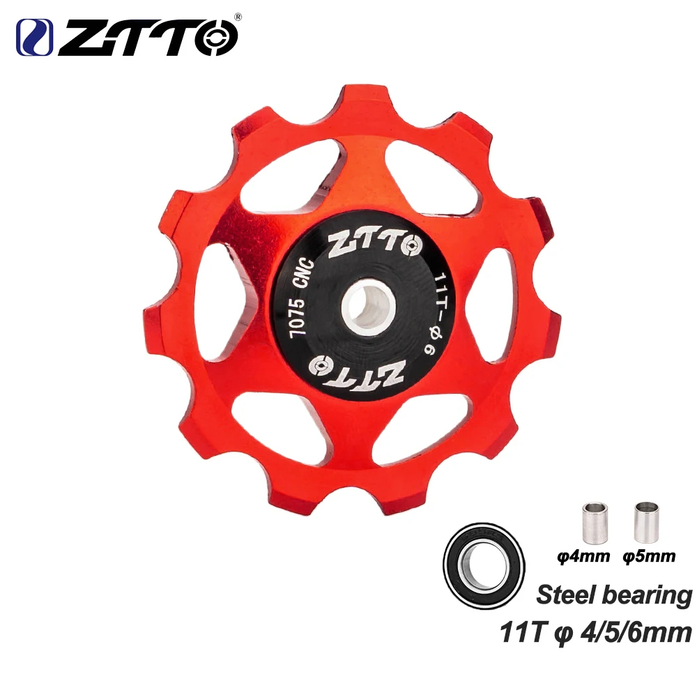 ZTTO MTB 11T 13T CNC Bicycle Rear Derailleur Jockey Wheel Steel Bearing Pulley AL7075 Road Bike ...