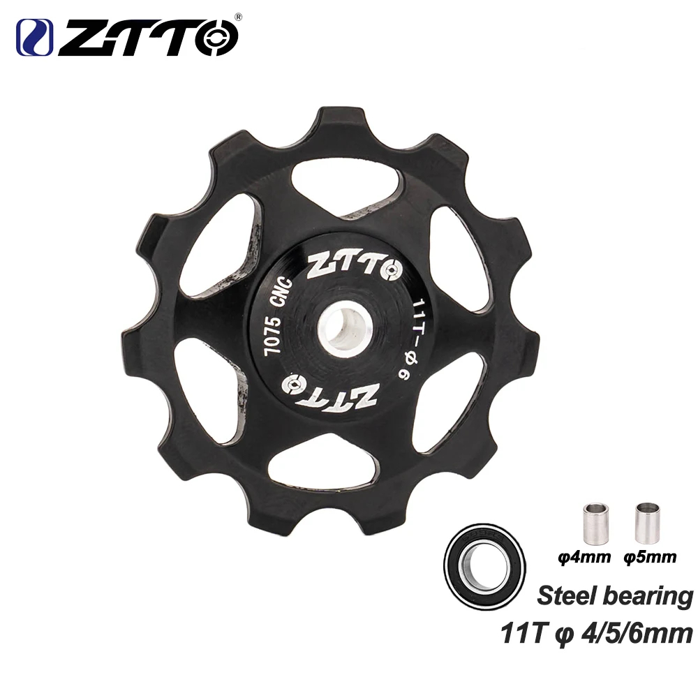 ZTTO MTB 11T 13T CNC Bicycle Rear Derailleur Jockey Wheel Steel Bearing Pulley AL7075 Road Bike ...