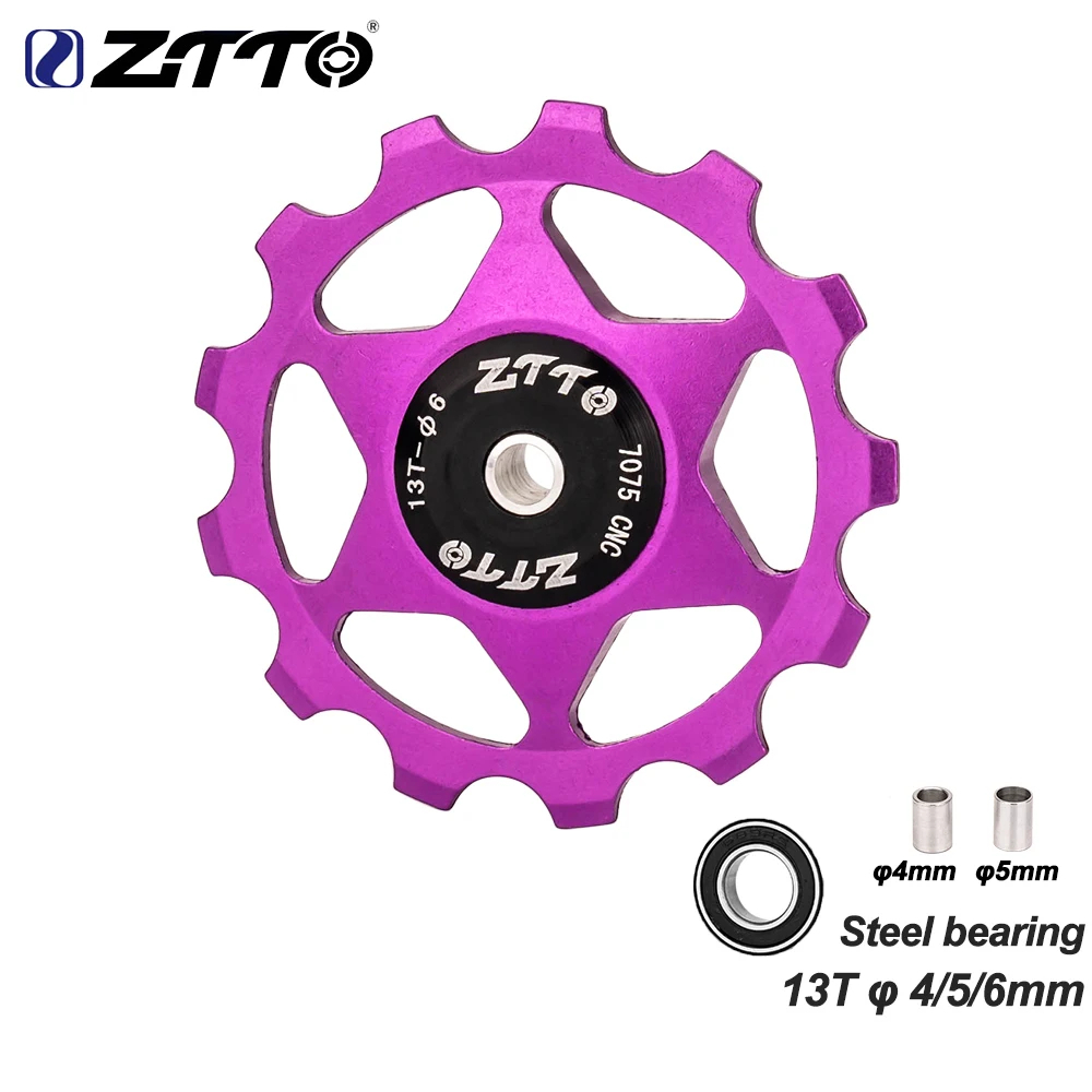 ZTTO MTB 11T 13T CNC Bicycle Rear Derailleur Jockey Wheel Steel Bearing Pulley AL7075 Road Bike ...