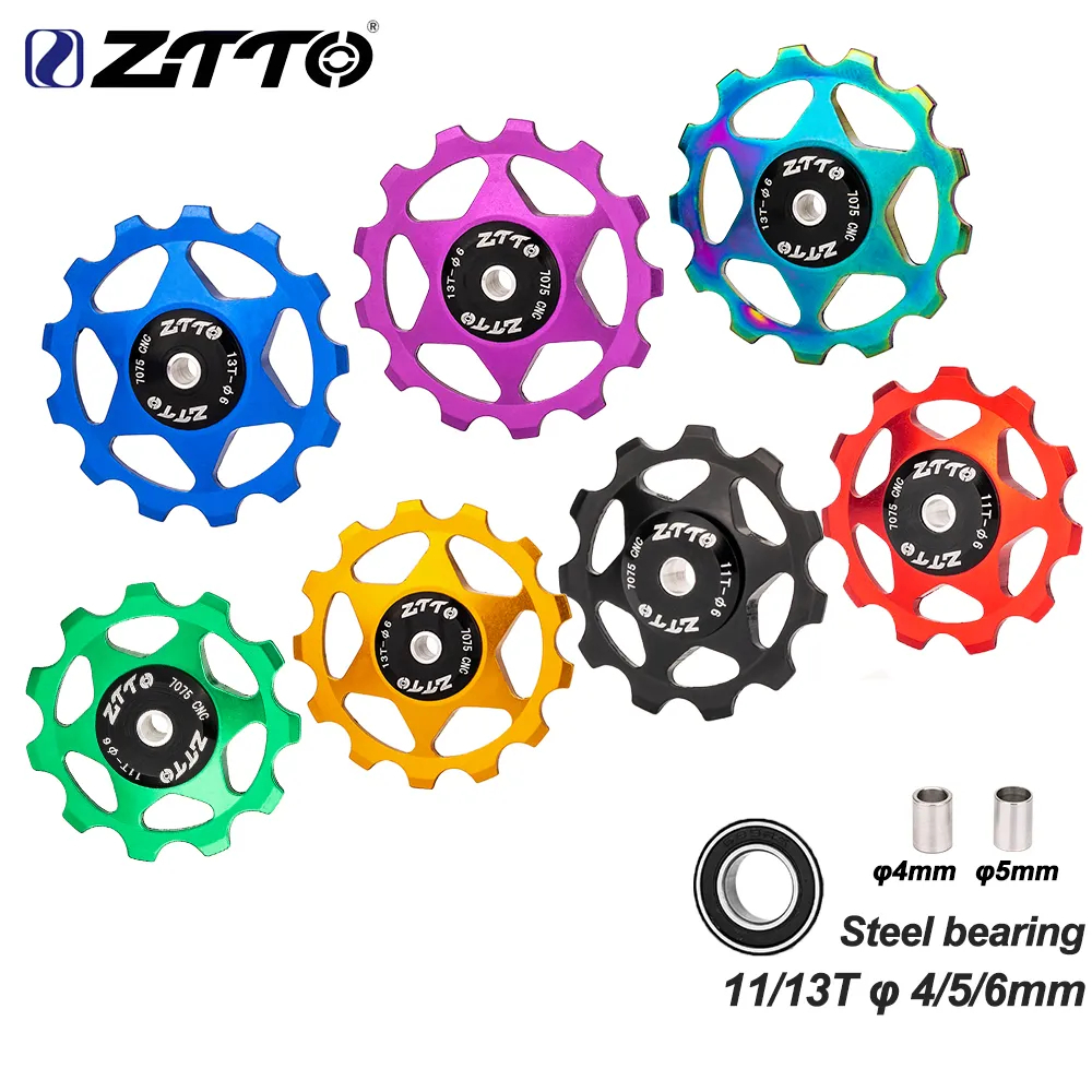 ZTTO MTB 11T 13T CNC Bicycle Rear Derailleur Jockey Wheel Steel Bearing ...