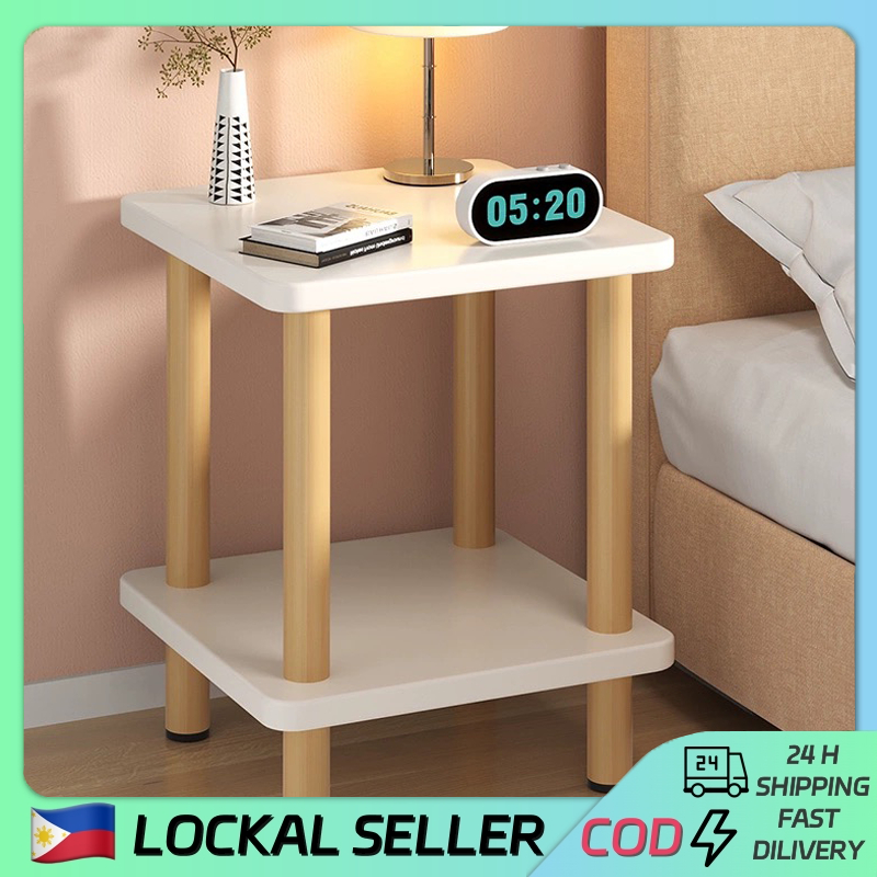 2-Layer Minimalist Bedside Table Coffee Table Sofa Living Room Bedroom ...