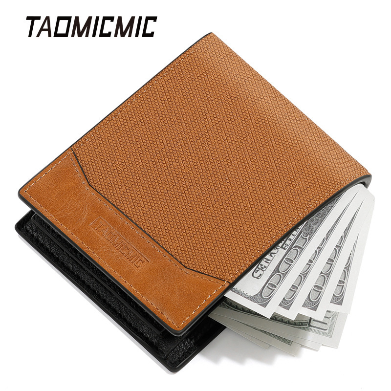 Retro Men's Short Business Splicing Card Wallet Fashion New Commuting ...