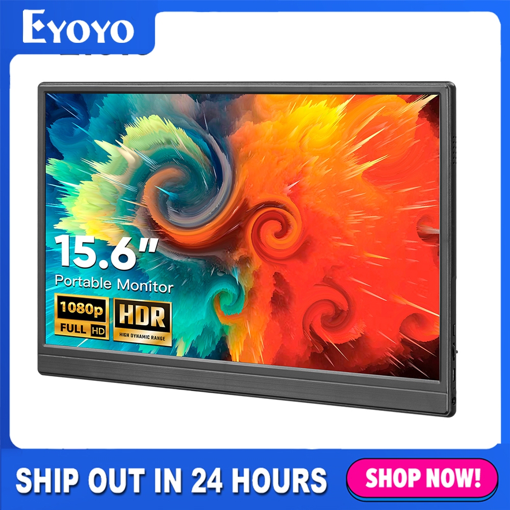 Eyoyo 15.6 Inch IPS Portable Monitor 1920*1080 250CD HDMI Type-C 1080P ...