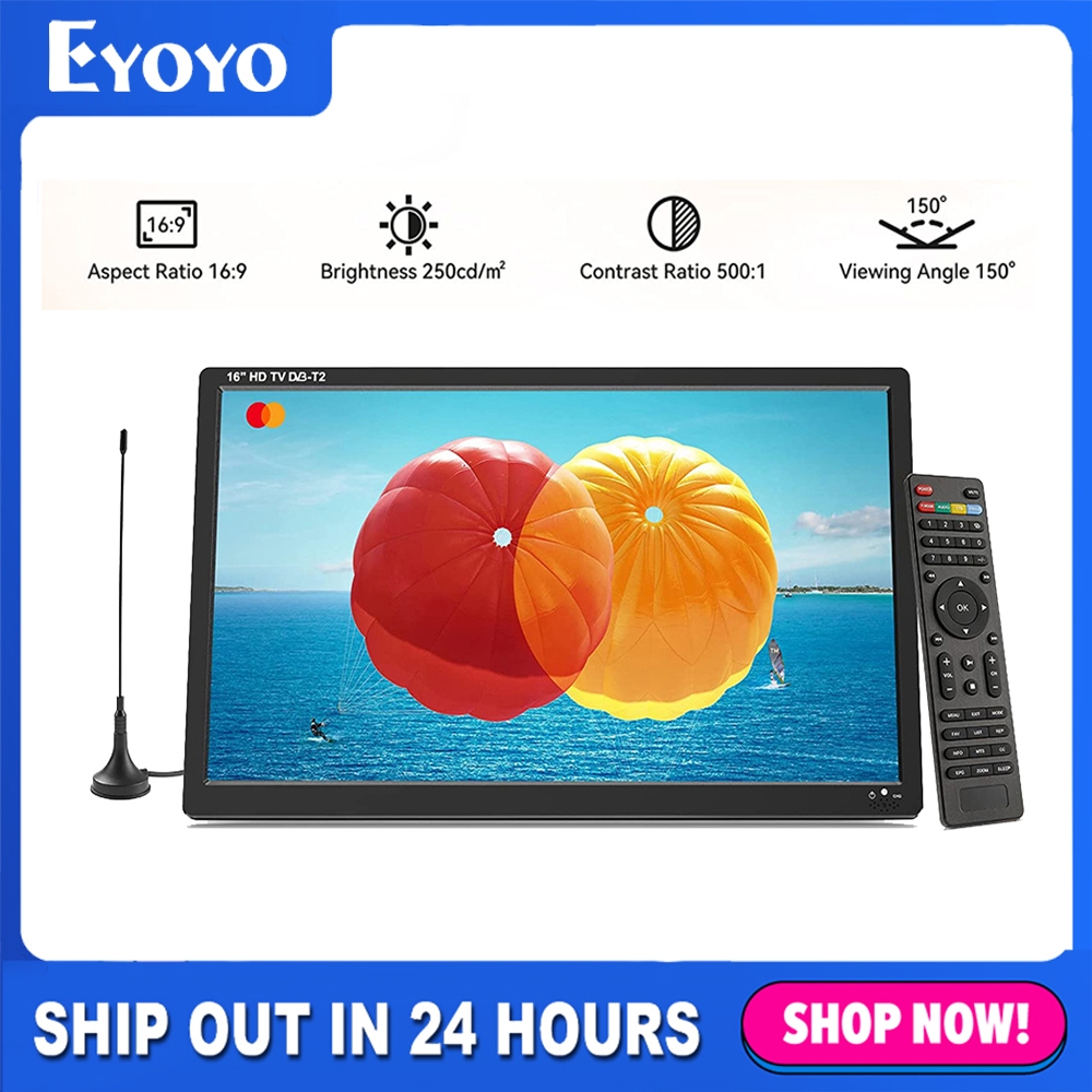 Eyoyo 16 Inch Portable Monitor with Dual Tuner ATSC and NTSC, 12 Inch ...