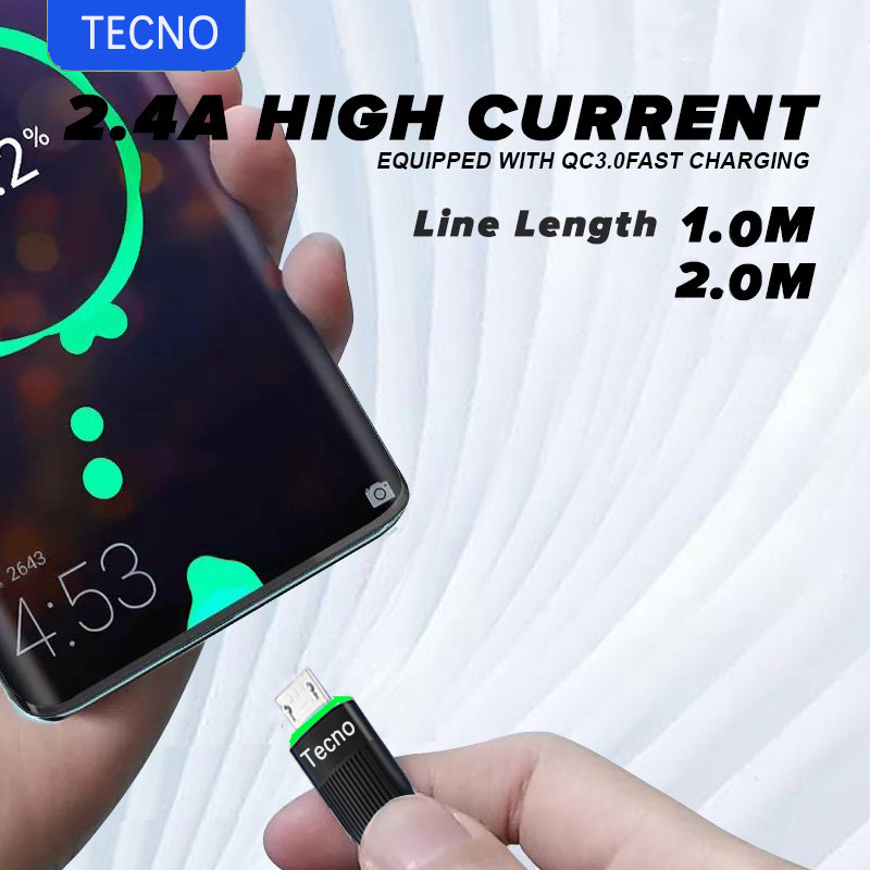 For TECNO POVA 6 Neo 2 POVA Neo 3 Cable Cord Nylon woven anti break ...