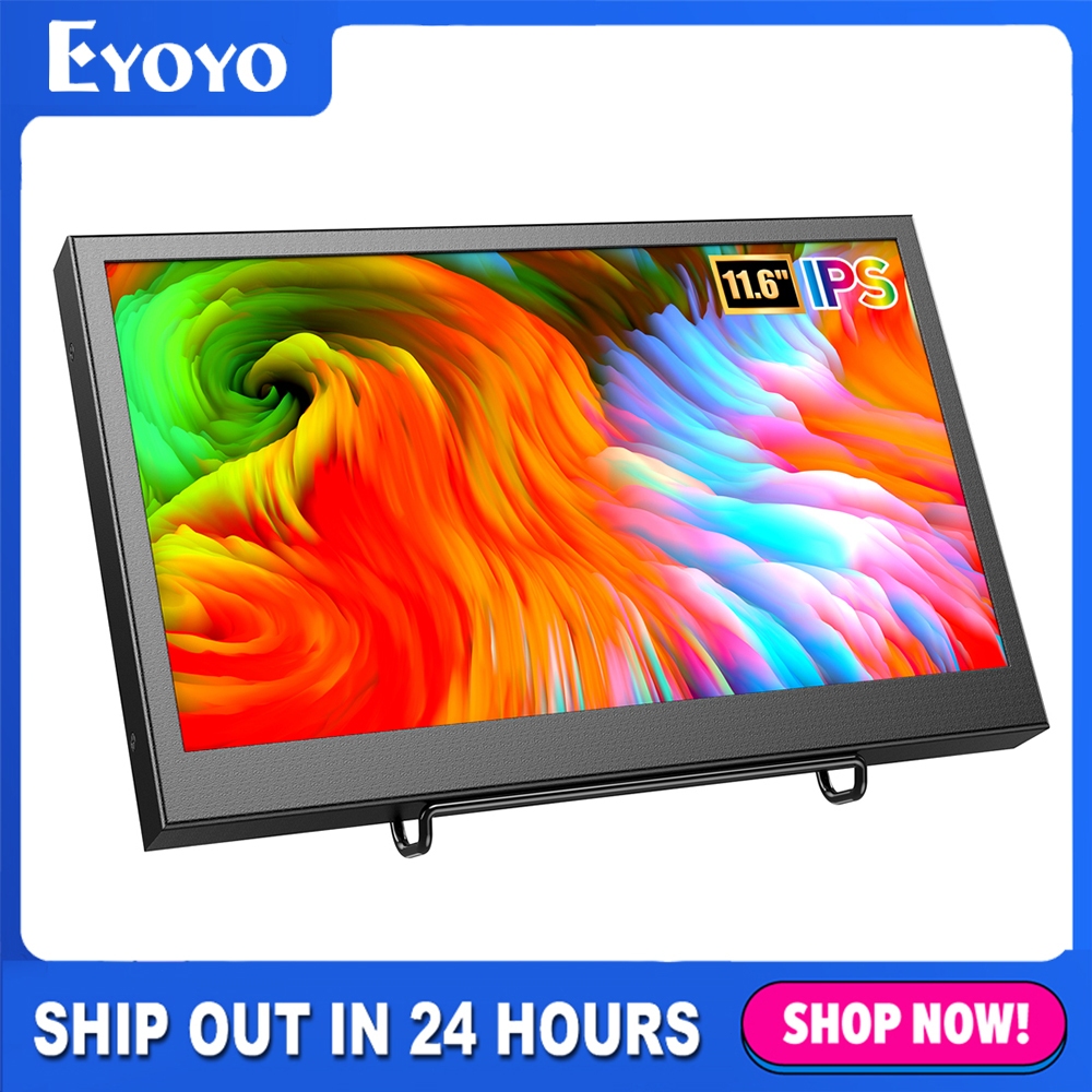 Eyoyo Portable Monitor, 12 Inch HD Small Monitor HDMI Portable IPS Computer Display, External ...