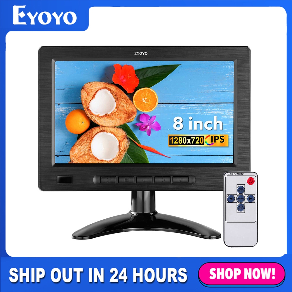 Eyoyo Portable Small HDMI Monitor Mini VGA Display Screen 8 inch IPS ...