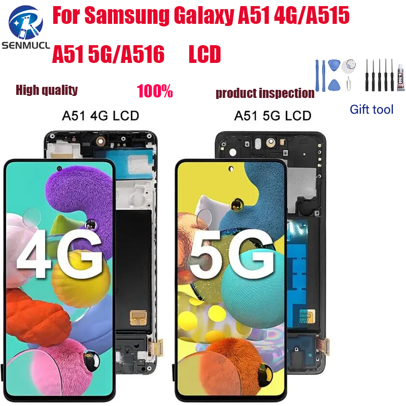 For Samsung Galaxy A51 4G/A515/A51 5G/A516 LCD Display Touch Screen Digitizer Assembly Display ...