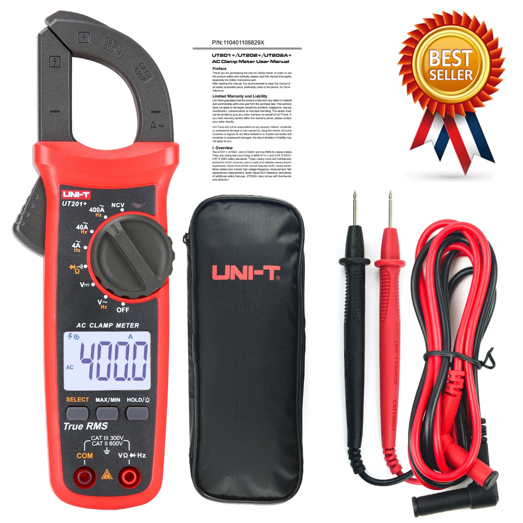 UNI T UNI-T Digital Clamp Meter UT201+ AC DC Current Amperimetro Tester ...